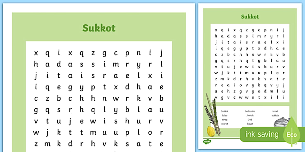 Sukkot Word Search (Teacher-Made) - Twinkl