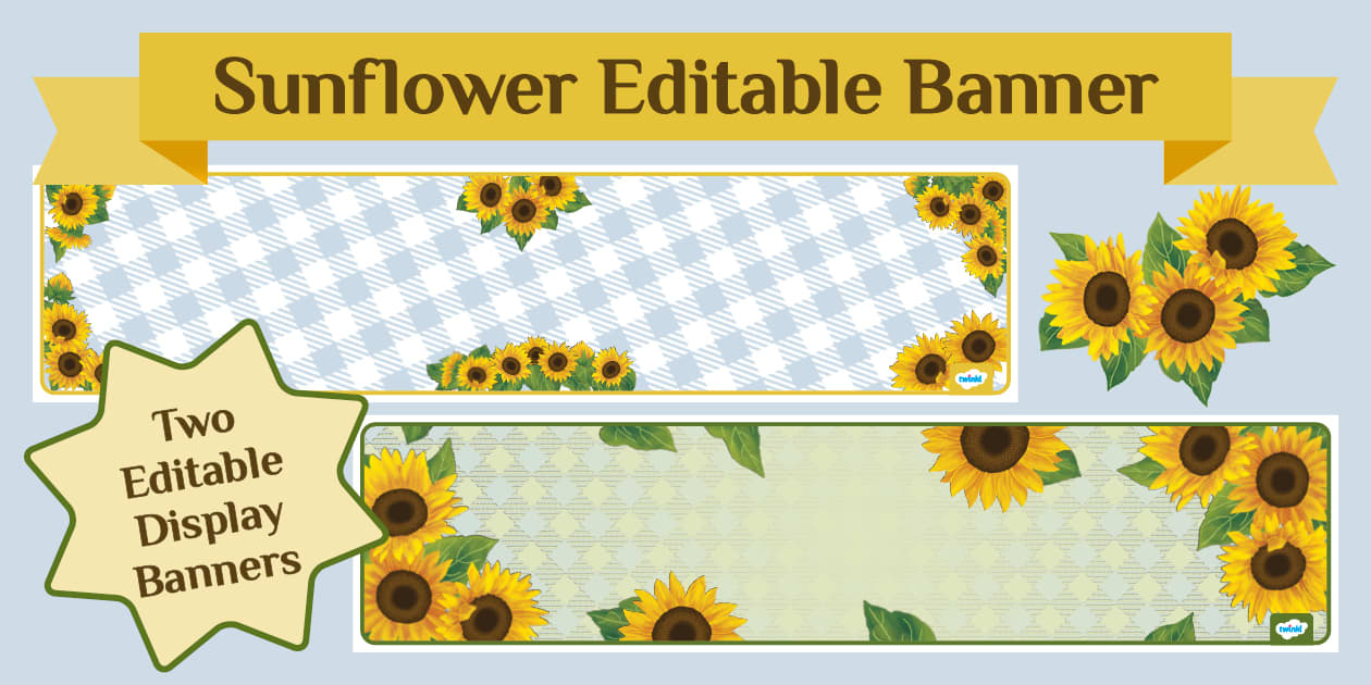 Sunflower Editable Banner