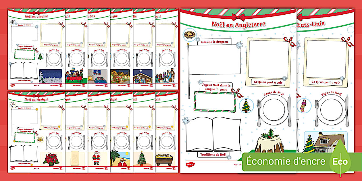 Activité de recherches et d'écriture - Noël dans le monde