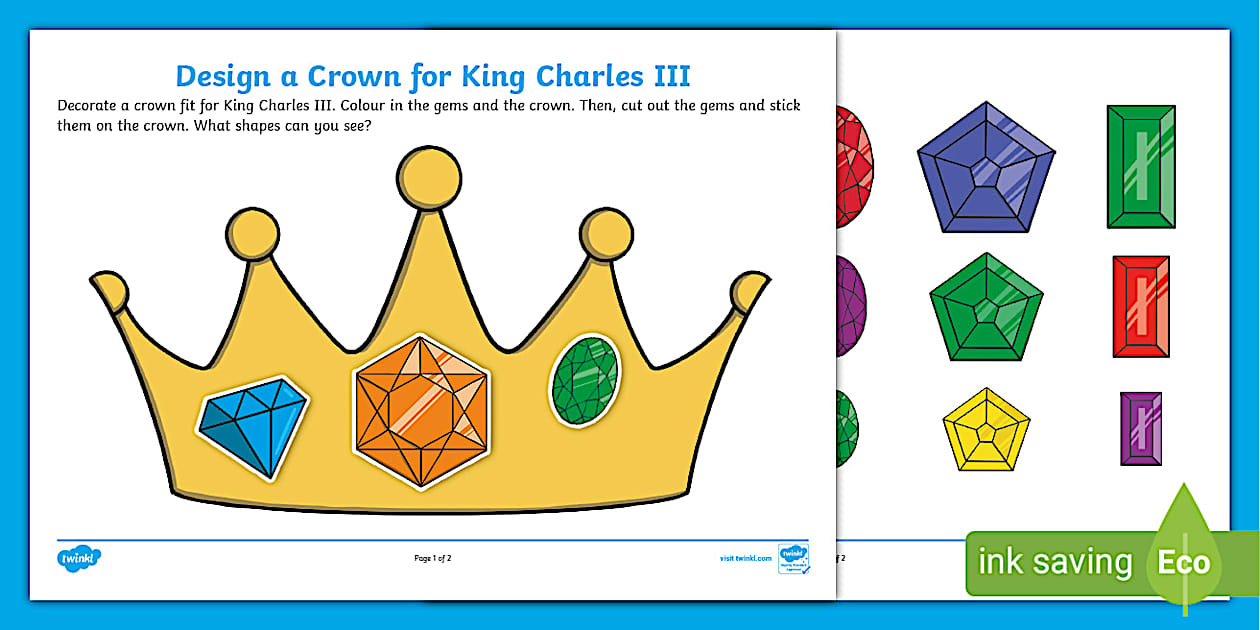 Design a Crown for King Charles III Cutting Skills Activity
