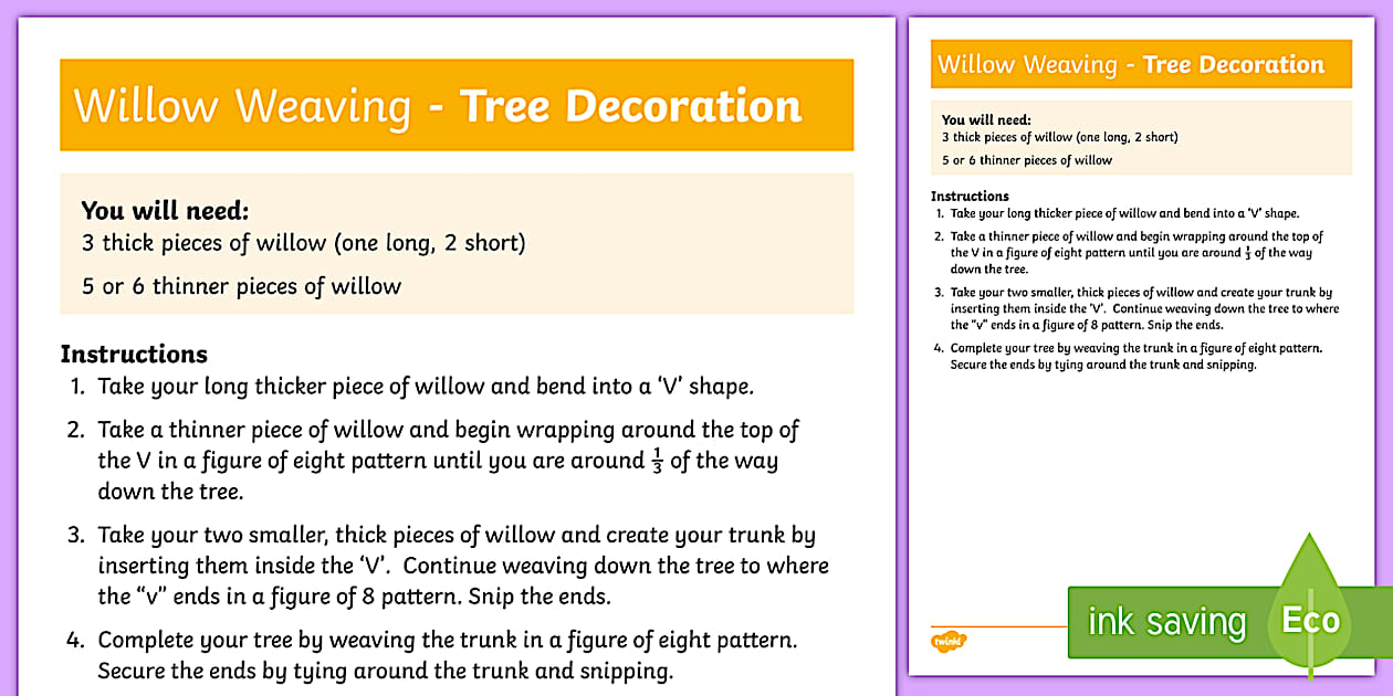 Willow Weaving Tree Activity (teacher made) - Twinkl