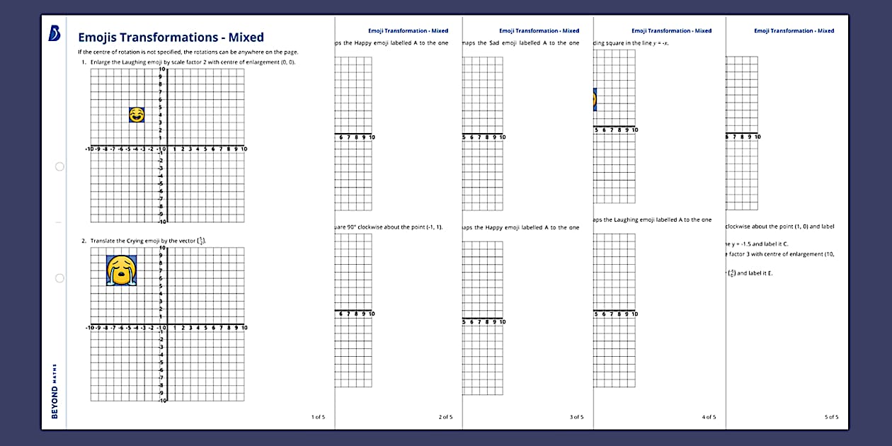 👉 Transformations Worksheet (PDF) | KS3 Maths | Beyond