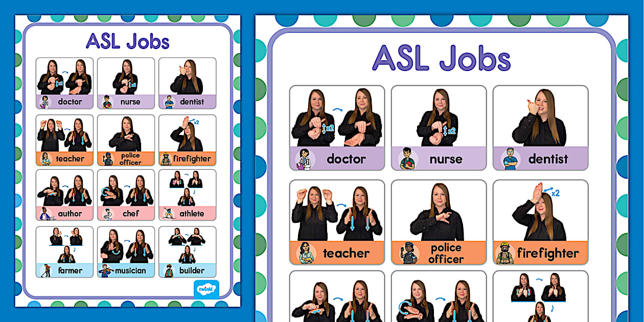 ASL Jobs Chart (teacher made) - Twinkl