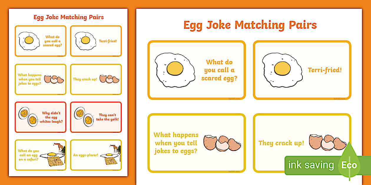 Egg Joke Matching Pairs (Teacher-Made) - Twinkl