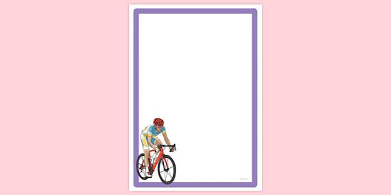 Road Biker Page Border | Page Borders | Twinkl
