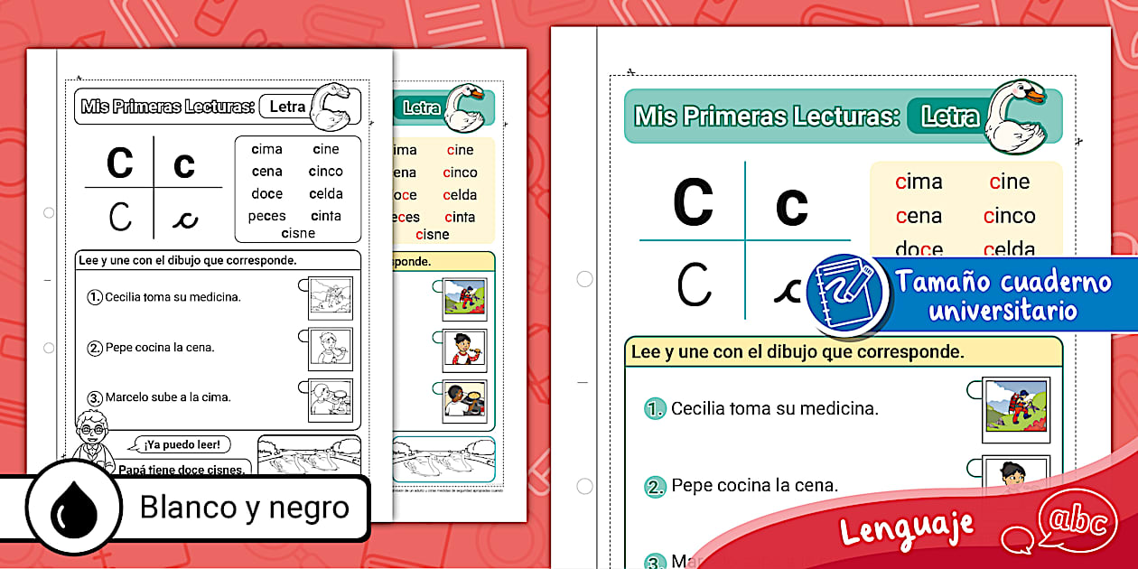 Primeras Lecturas | Lecturas Cortas | Letra C | Solo letra C