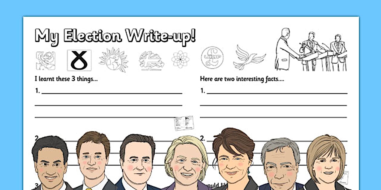 Election Write Up Worksheet (teacher made) - Twinkl