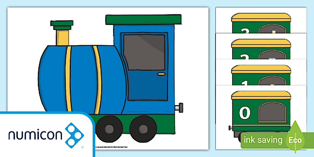Numicon Shapes 0-20 on Trains (teacher made) - Twinkl
