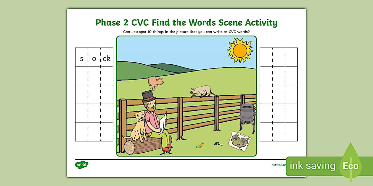 CVC Words Activity | Phase 2 CVC Words | worksheet - Twinkl