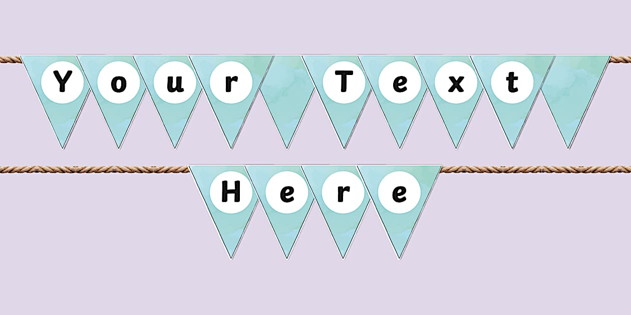 Editable Circle Mint Watercolour Bunting - Twinkl