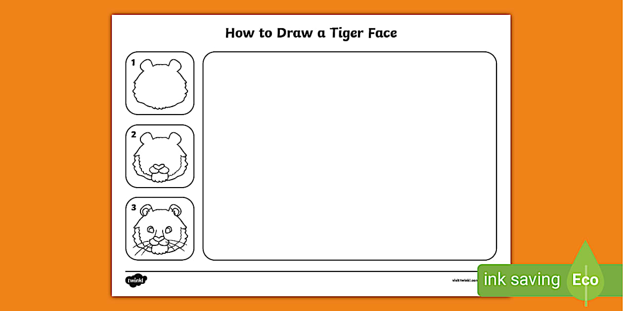 How to Draw a Tiger Face In Three Steps | Twinkl | KS1