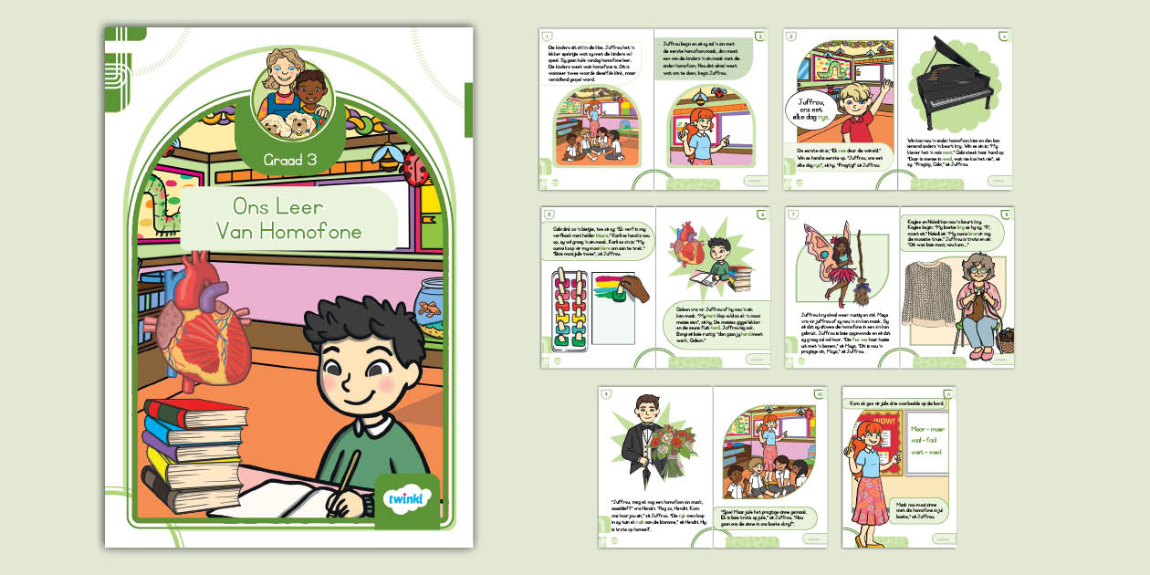 Graad 3 Mini Boek - Ons Leer Van Homofone - Twinkl