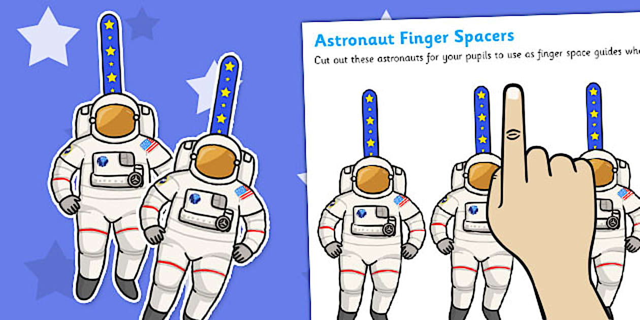 Writing Finger Spacers Astronaut (teacher made) - Twinkl