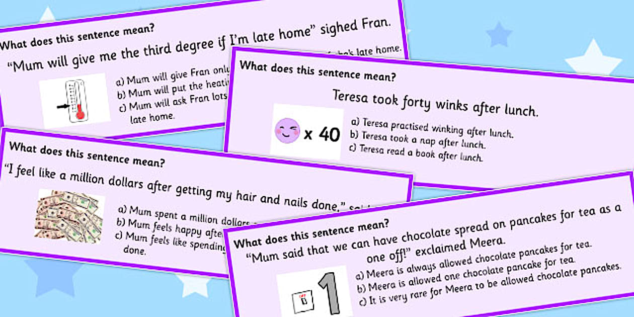 Number Idioms Multiple Choice Cards (Teacher-Made) - Twinkl