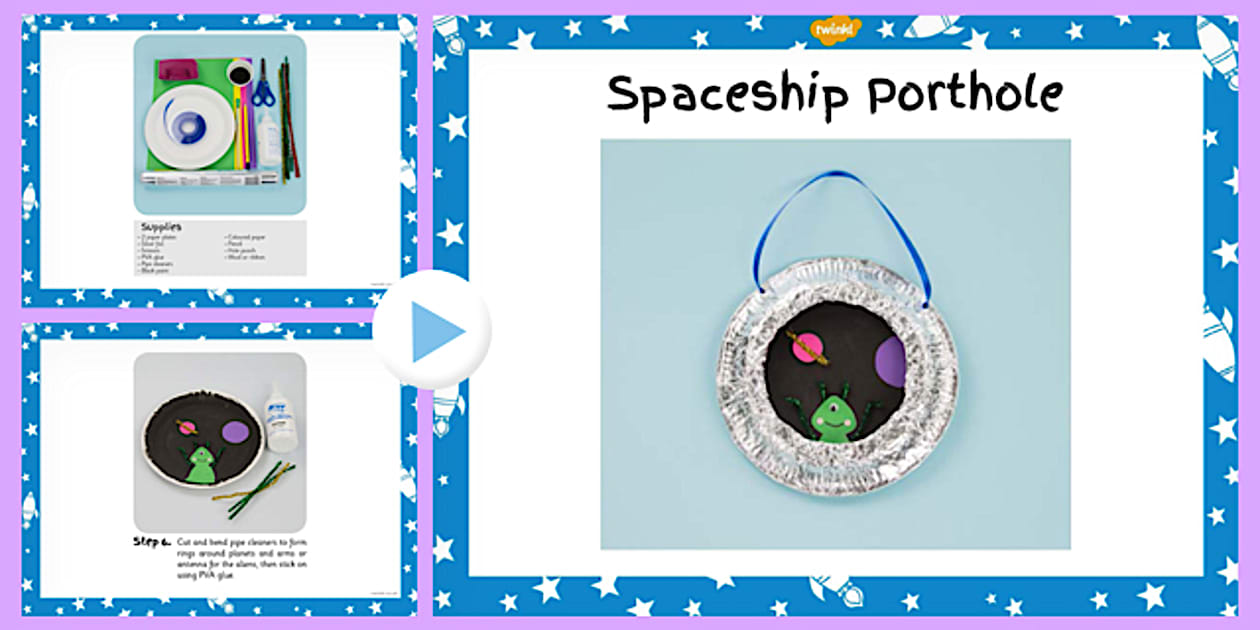 Spaceship Porthole Craft Instructions PowerPoint - spaceships