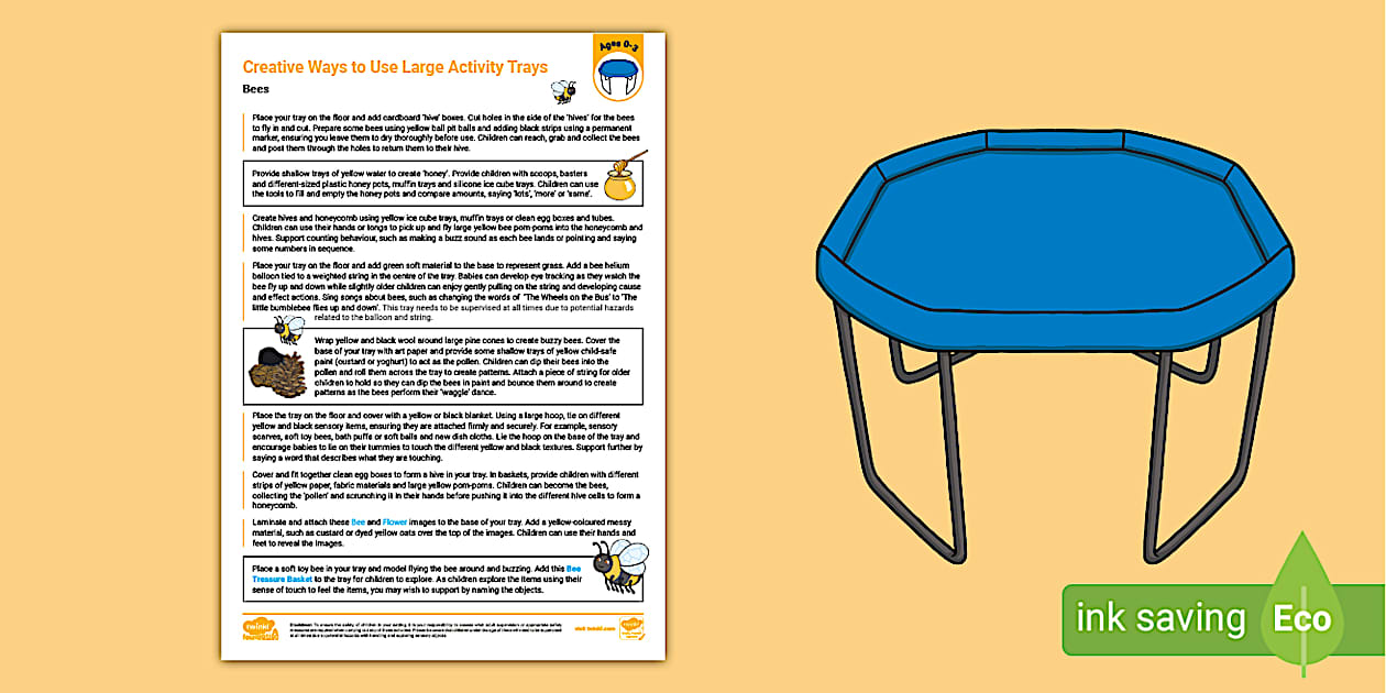 EYFS Ages 0-3 Large Activity Trays: Bees | Twinkl