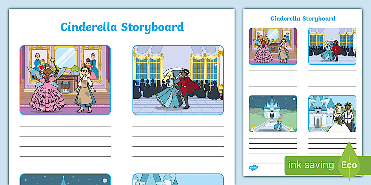 Cinderella Storyboard Template (teacher made) - Twinkl