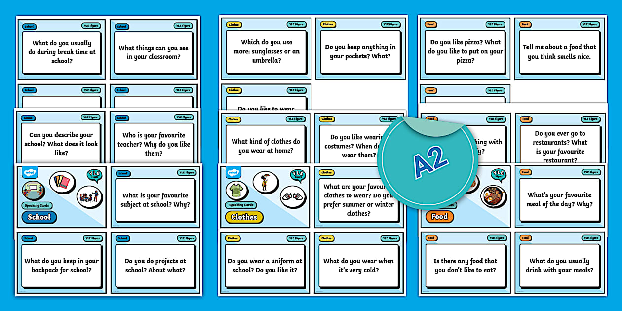 YLE Flyers Speaking Cards (teacher made) - Twinkl