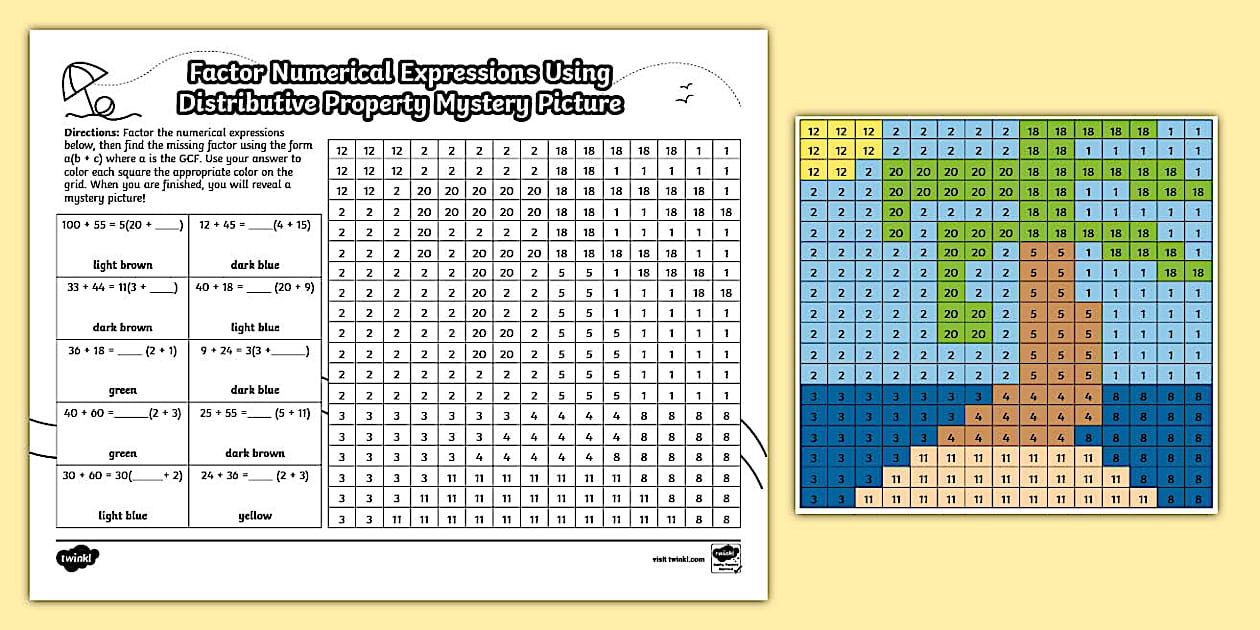 6th Gr Factor Num Ex Using Dis Property Palm Tree Mystery