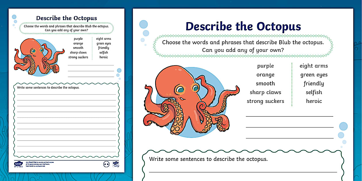 Describe the Octopus Writing Activity (teacher made)