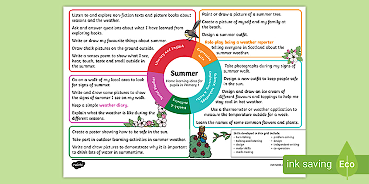 Summer P1 Mini Home Learning Topic (teacher made) - Twinkl