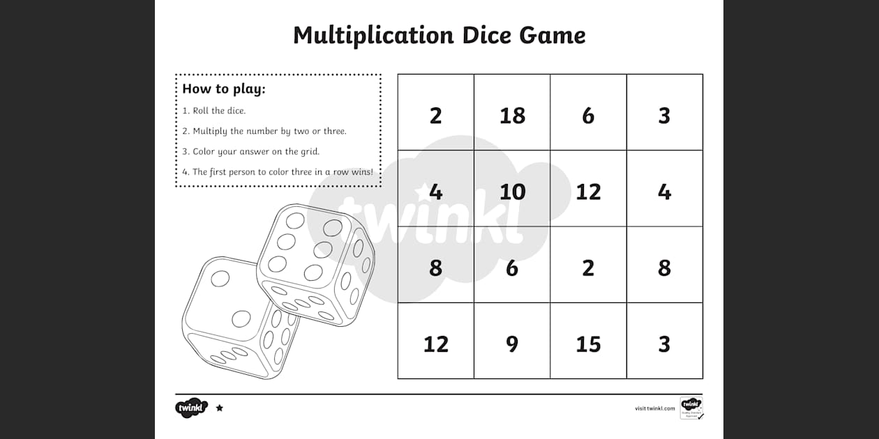 multiplication using dice
