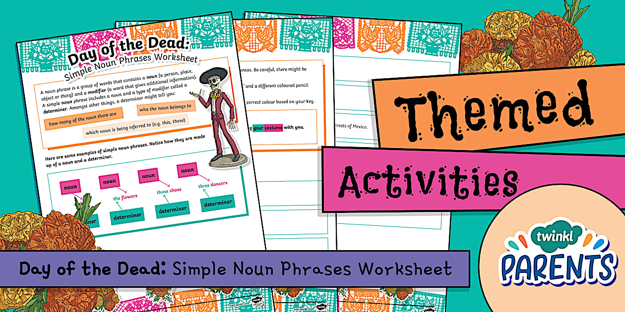 Day of the Dead Noun Phrases Worksheet