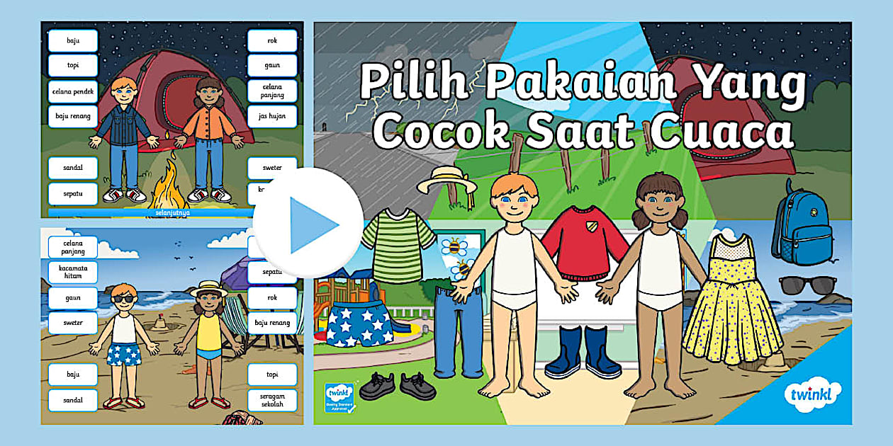 Dressing Up PowerPoint - Indonesian (teacher made) - Twinkl
