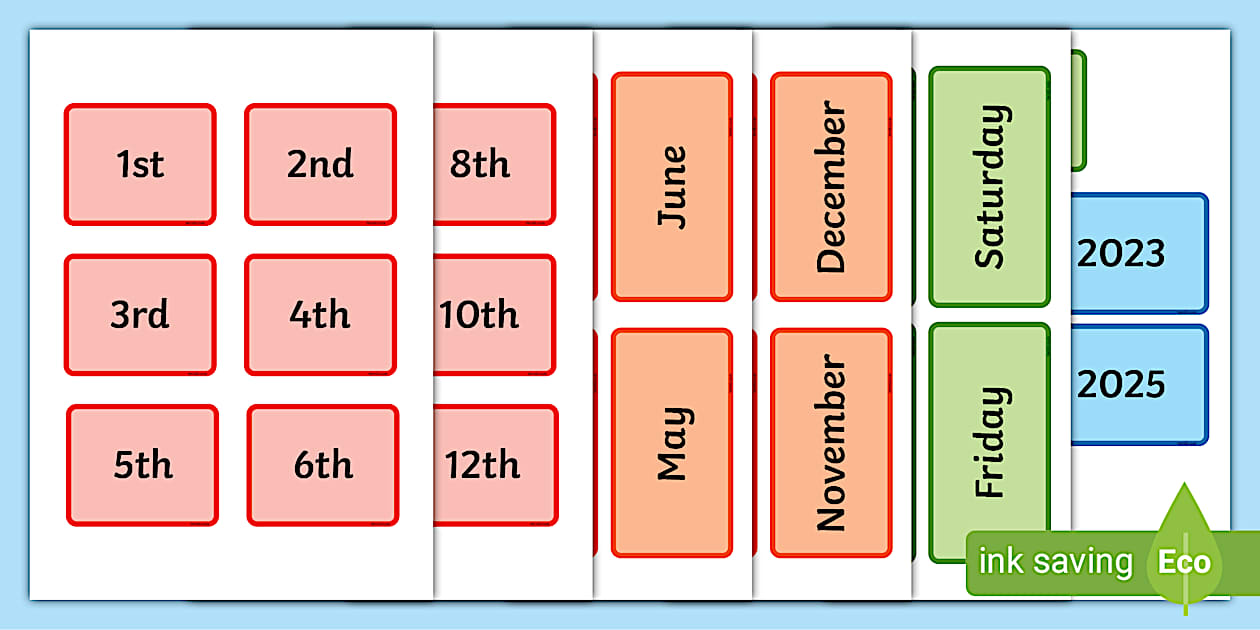 Calendar Labels - Calendar Labels (teacher made) - Twinkl