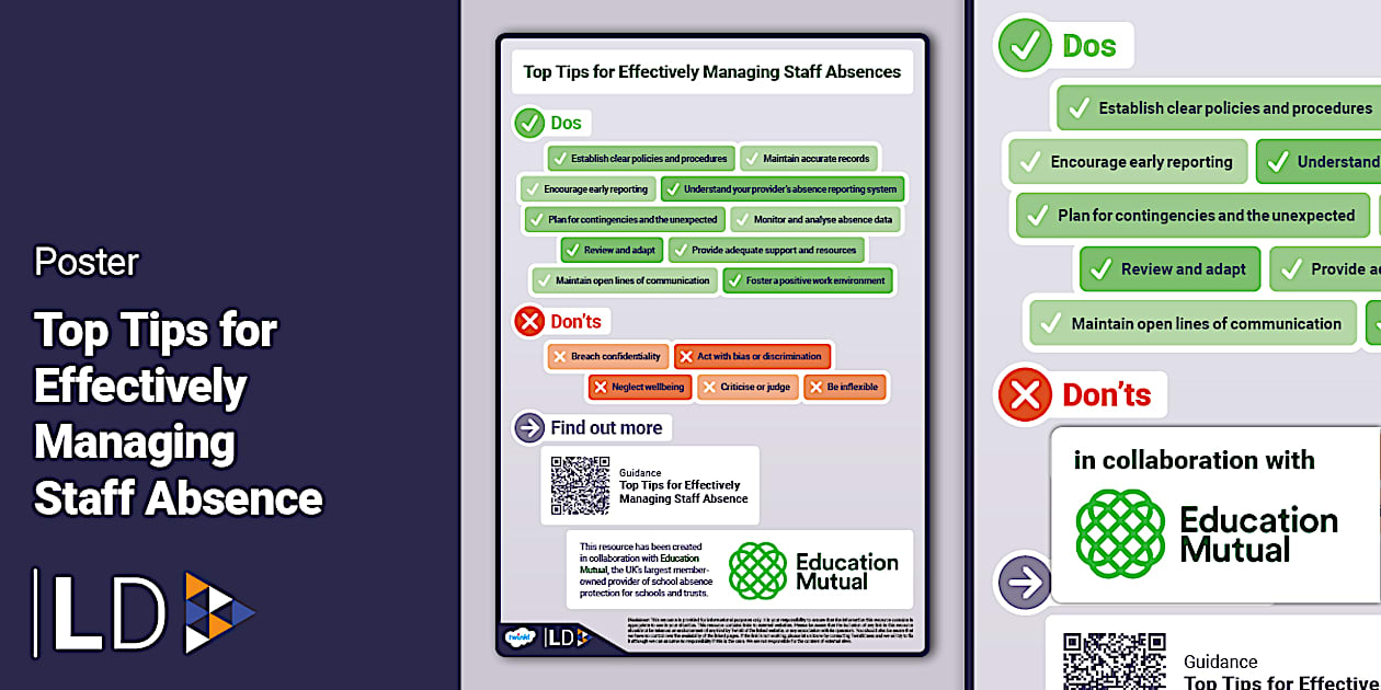 FREE! - Top Tips for Effectively Managing Staff Absence Poster - SLT