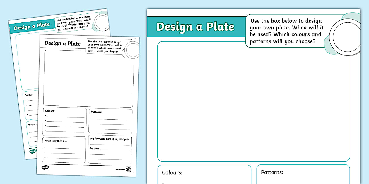 Design a Plate Worksheet (Teacher-Made) - Twinkl