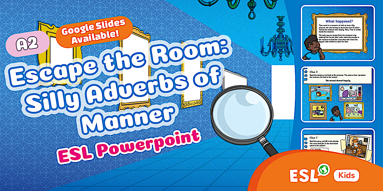 ESL Escape the Room: Silly Adverbs Activity