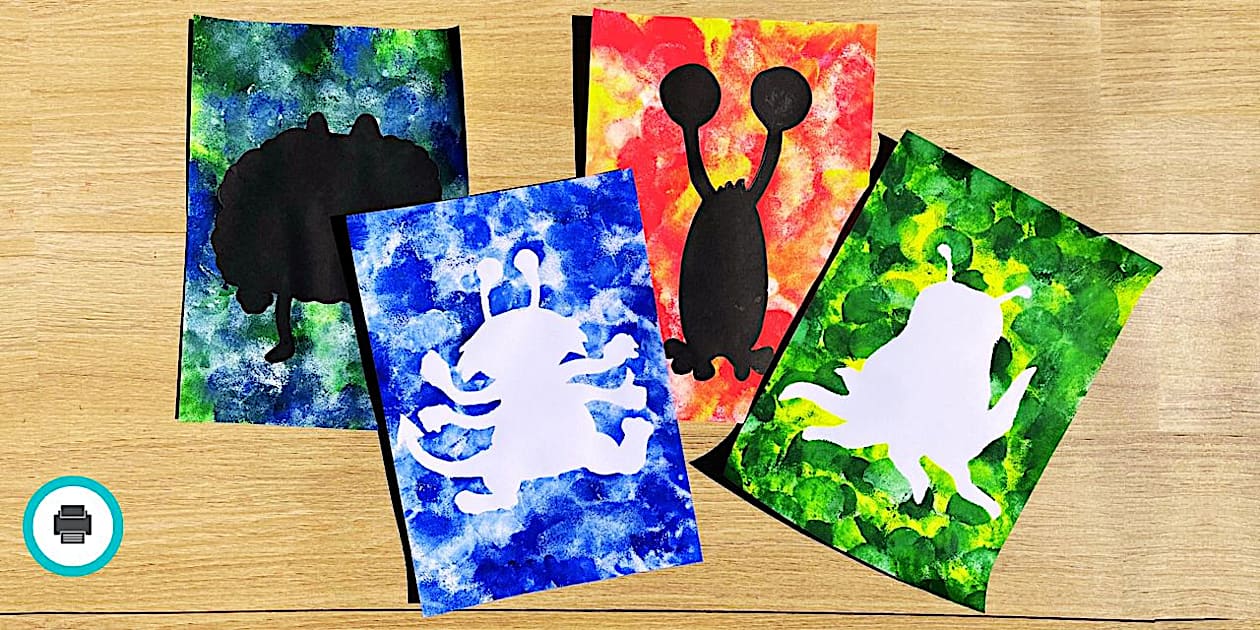 Monster Silhouette Painting | Monster Crafts (teacher made)