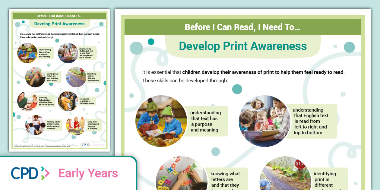 Before I Can Read, I Need To... Develop Print Awareness