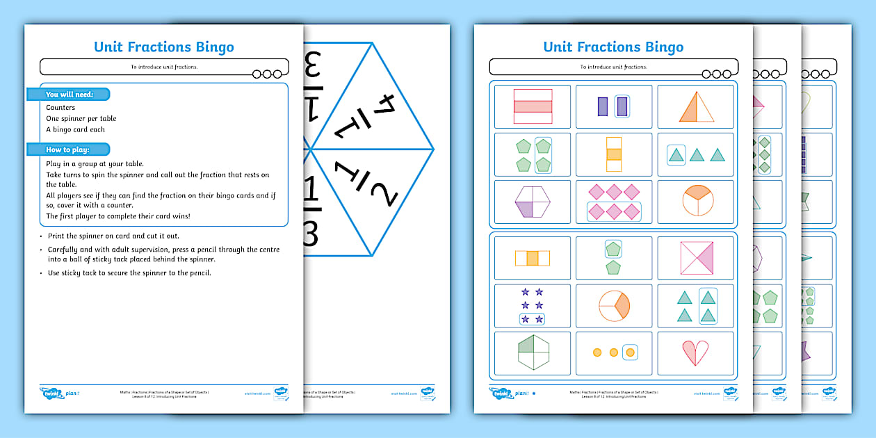 👉 Year 2 Unit Fractions PlanIt Maths Bingo - Twinkl