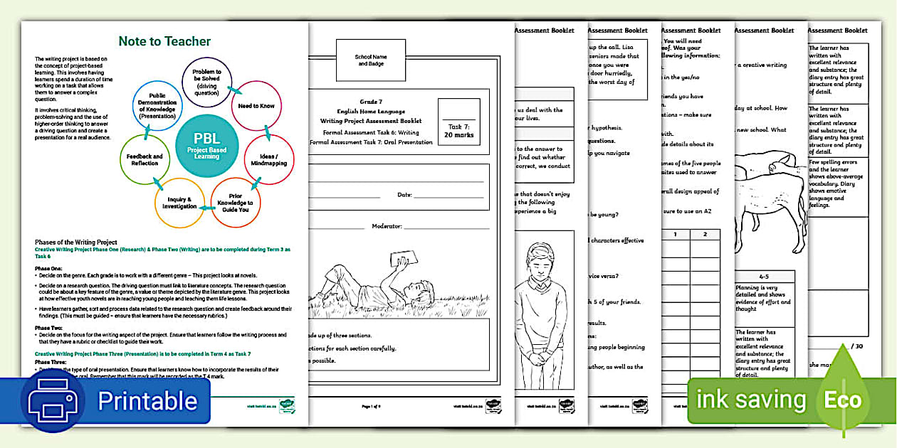 English Writing Project Term 3 Grade 7 (teacher made)