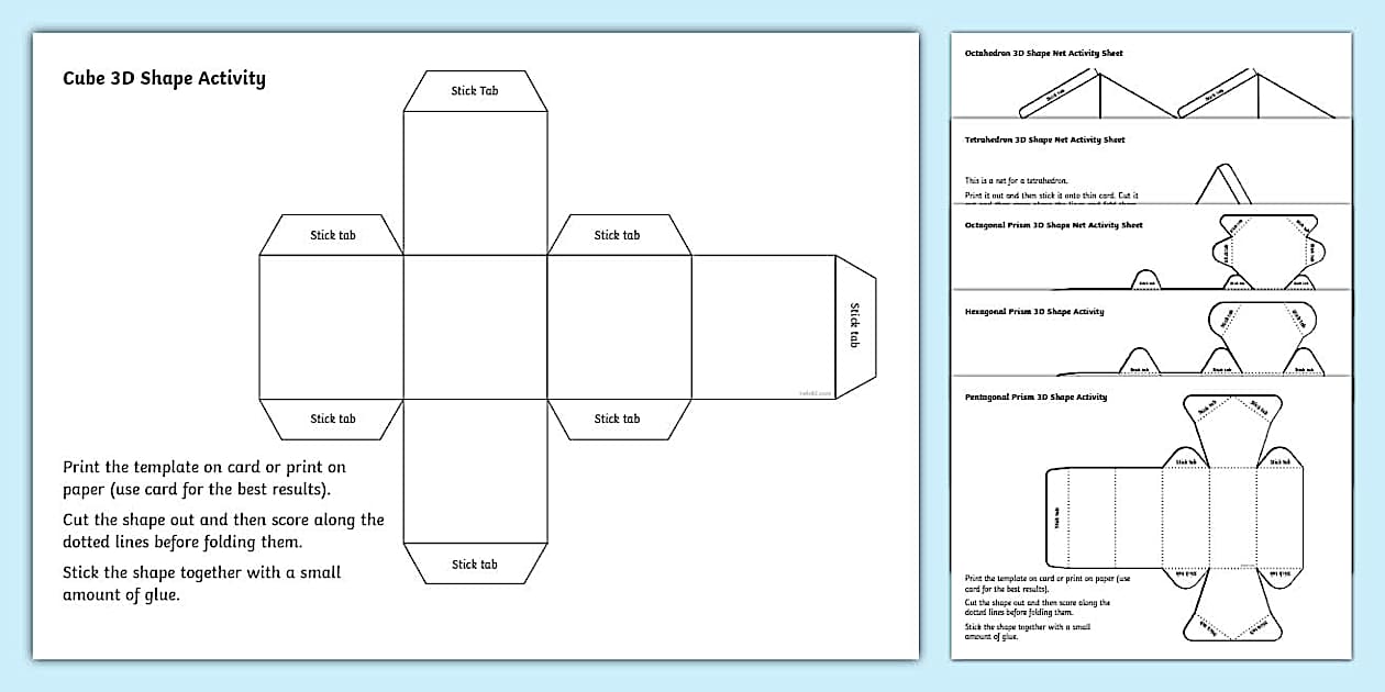 3D Shape Nets - KS2 Primary Resource (teacher made) - Twinkl
