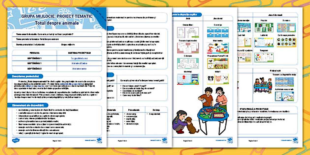 Grupa mijlocie: Totul despre animale – Proiect tematic
