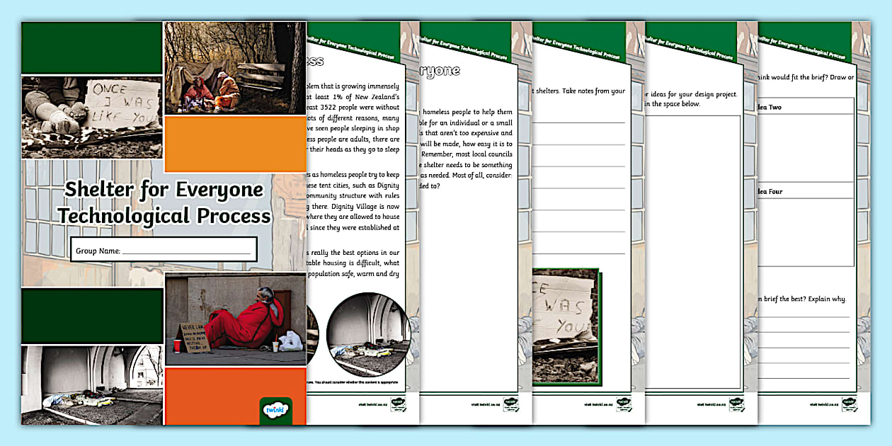 Shelter for Everyone Technological Process Workbook - Twinkl
