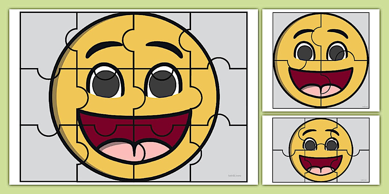 😊 Gweithgaredd Gwahaniaethol Jig-so Emoji Hapus - Twinkl