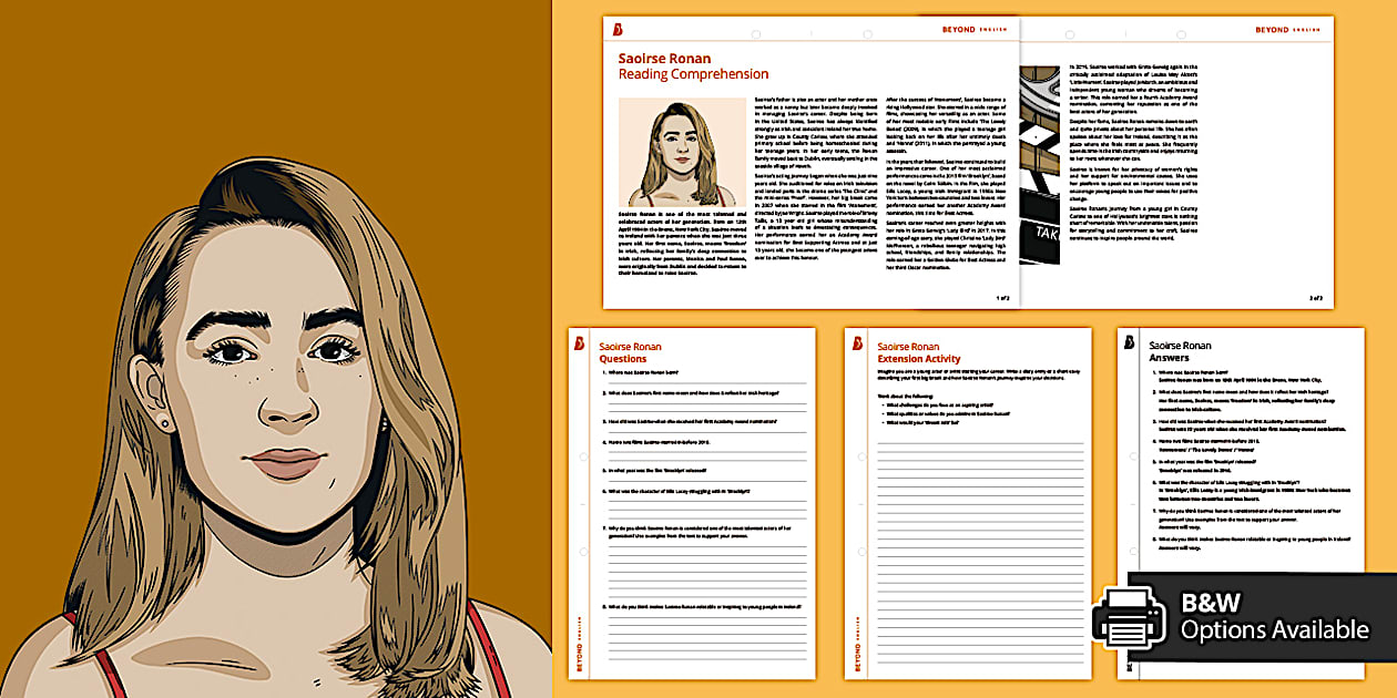 Saoirse Ronan Reading Comprehension (l'enseignant a fait)