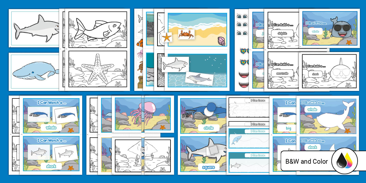 Early Childhood Ocean Animals Busy Bag Activity Pack