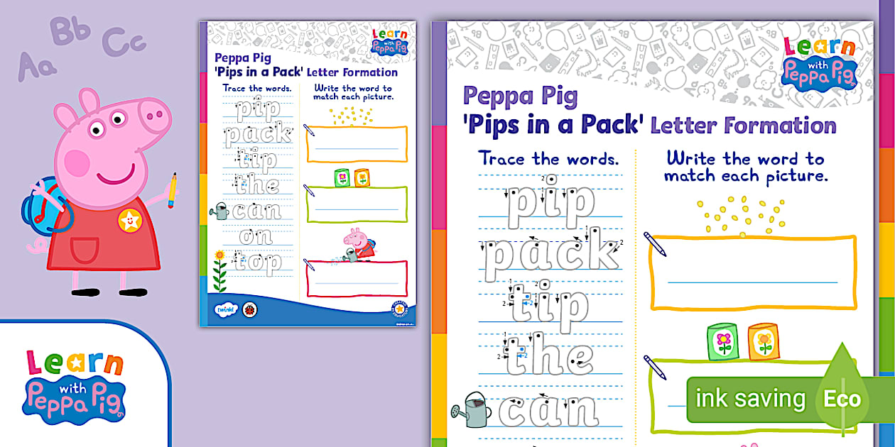 FREE! - Peppa Pig 'Pips in a Pack' Letter Formation Activity Sheet