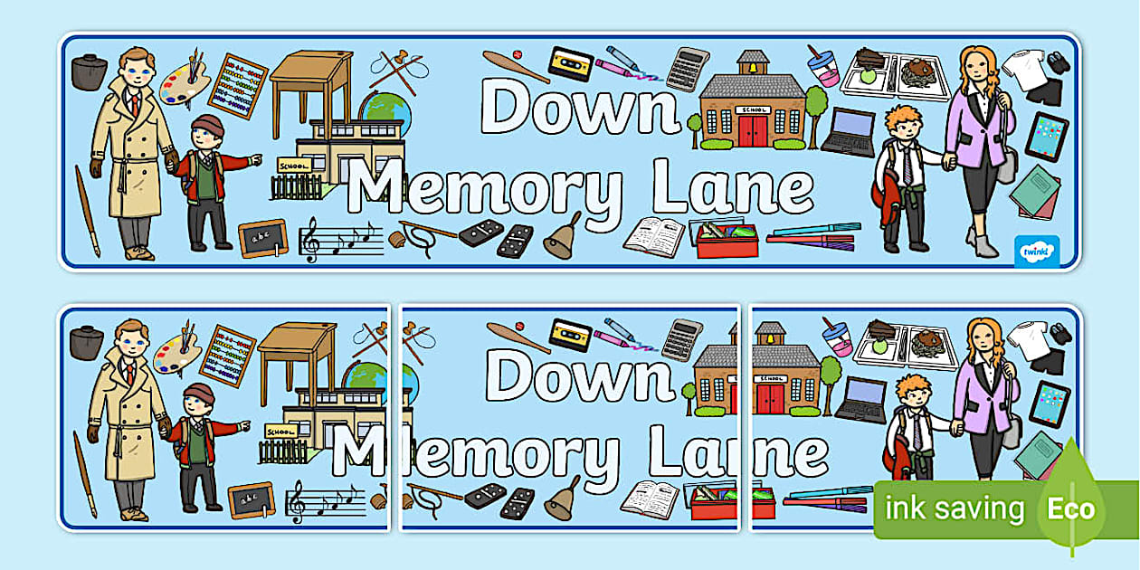Cursive Down Memory Lane Banner (Hecho por educadores)