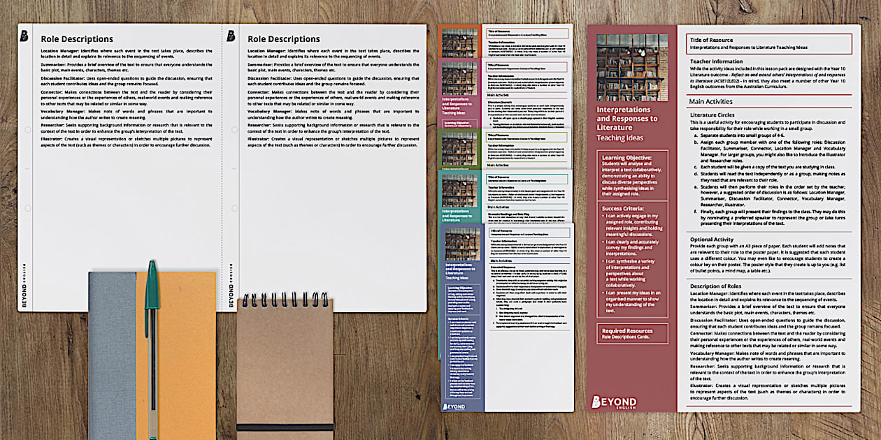 Interpretations and Responses to Literature Lesson Pack