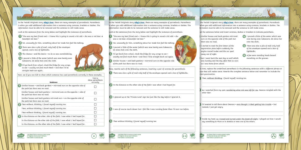 'Alby's Deer' Using Parenthesis Differentiated Activity