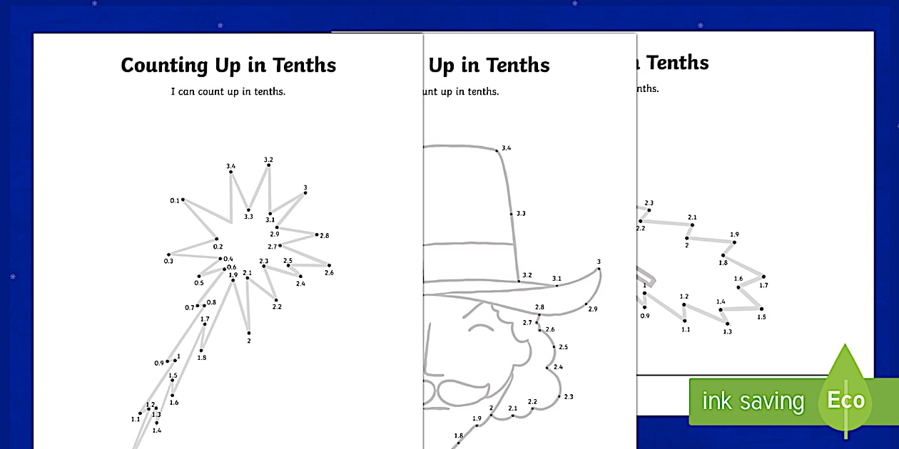 Bonfire Night Counting Up in Tenths Worksheet / Worksheet