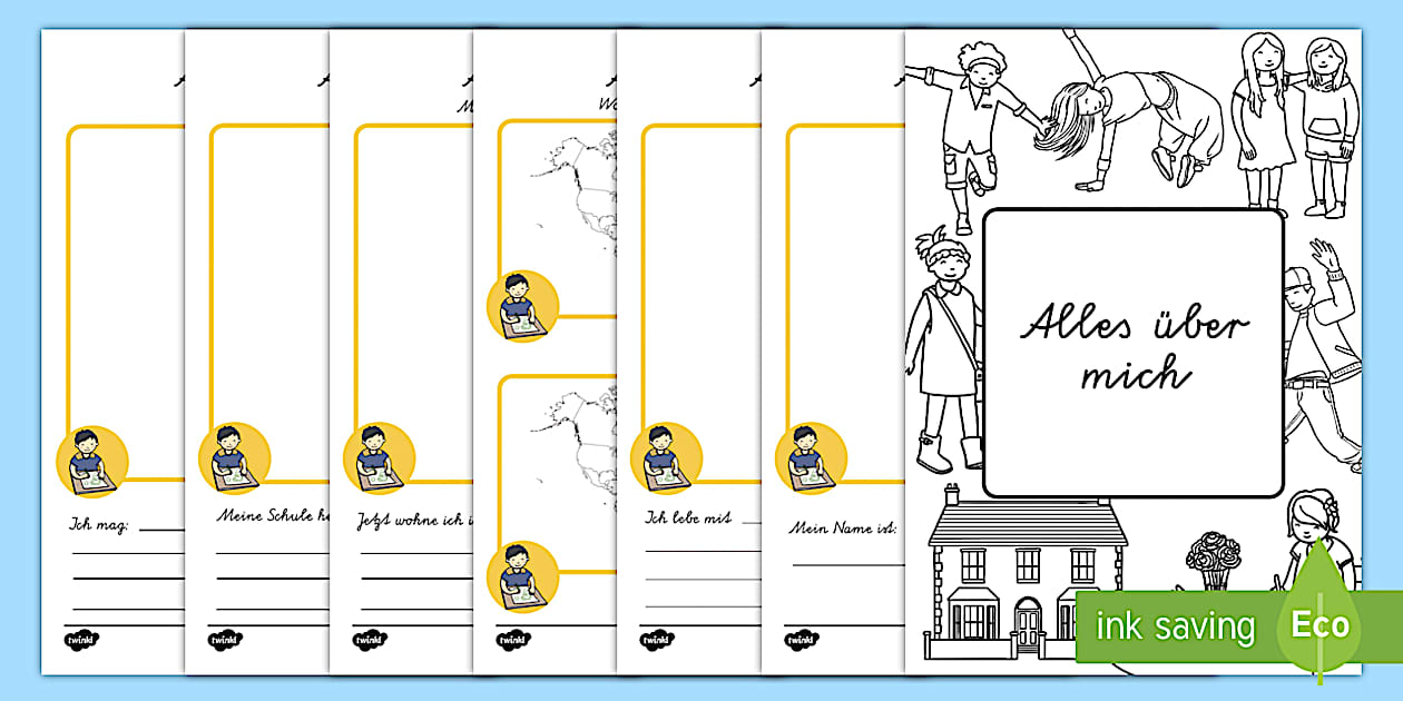 Alles über mich Arbeitsblätter (Teacher-Made) - Twinkl