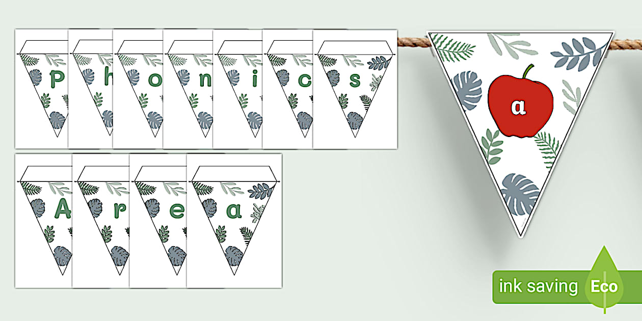 Botanical-Themed Phonics Area Continuous Provision Bunting