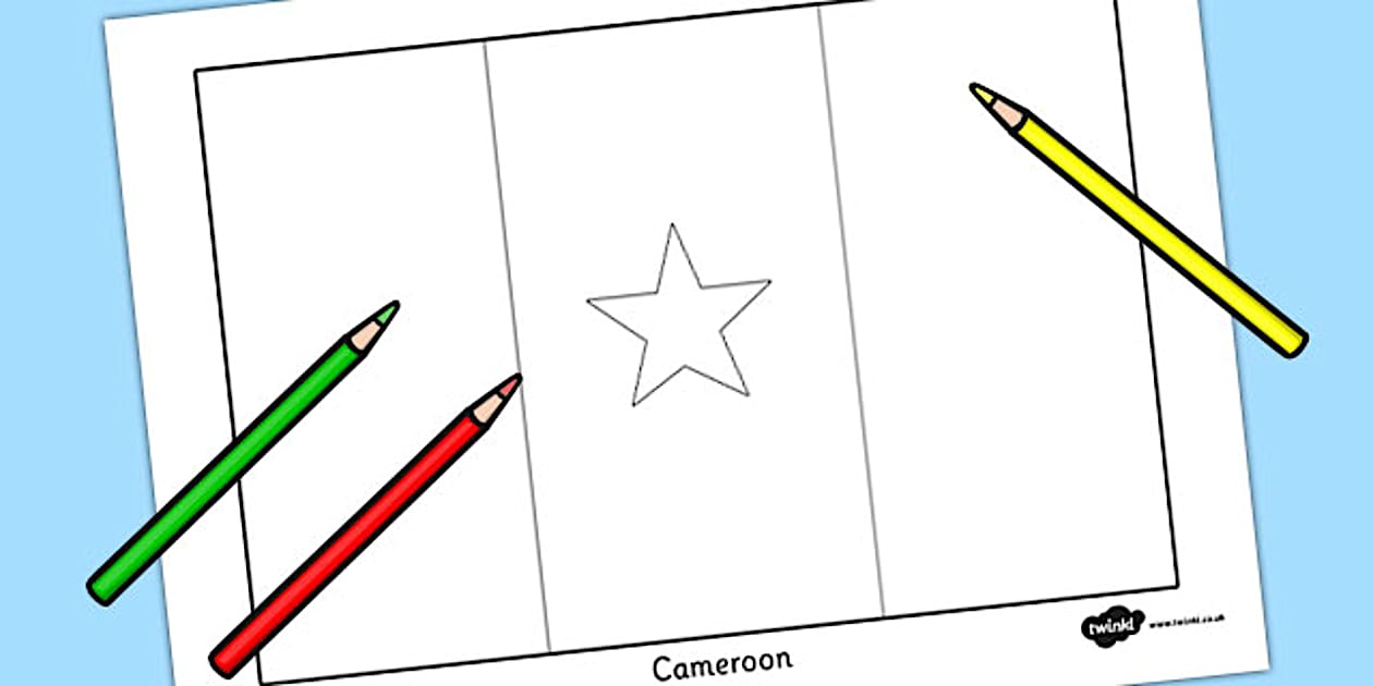 Cameroon Flag Colouring Sheet (teacher made) - Twinkl